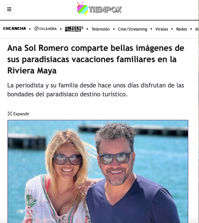 Ana Sol Romero comparte bellas imágenes de sus paradisîacas vacaciones ...
